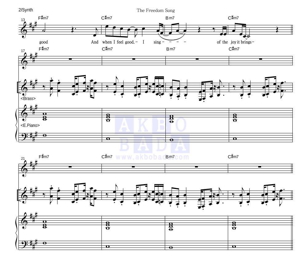 Jason Mraz The Freedom Song 악보