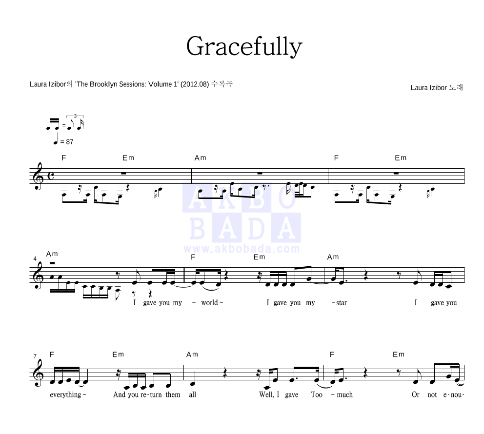 Laura Izibor Gracefully 악보