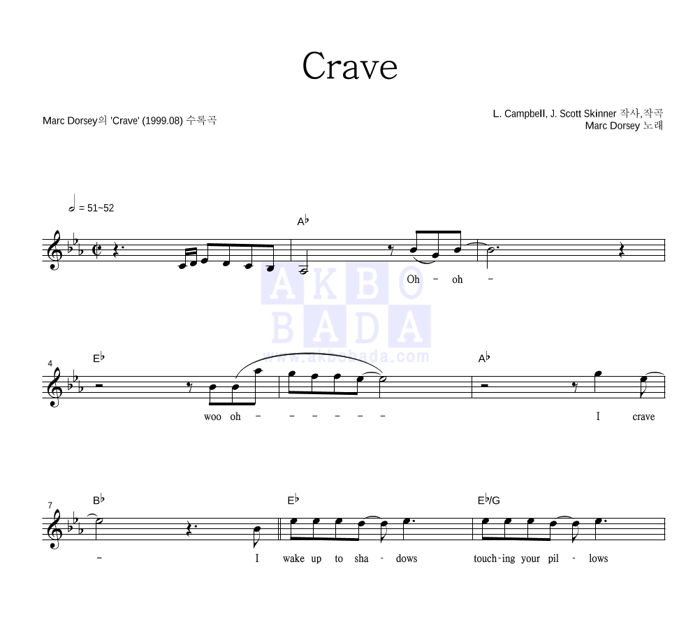 Marc Dorsey Crave 악보