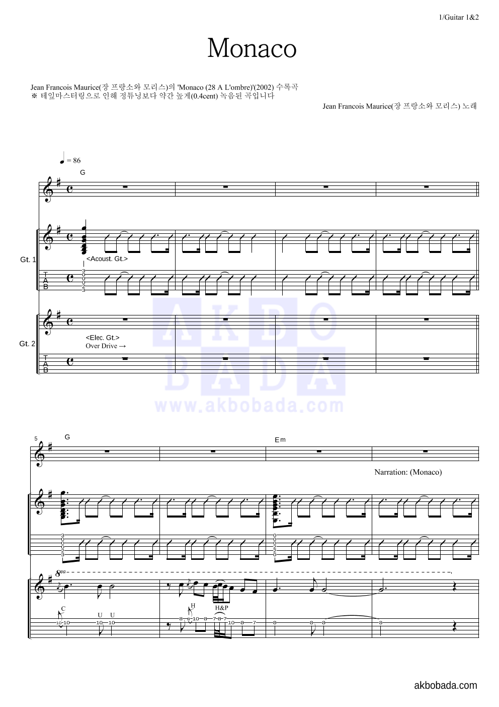 Jean Francois Maurice Monaco 악보