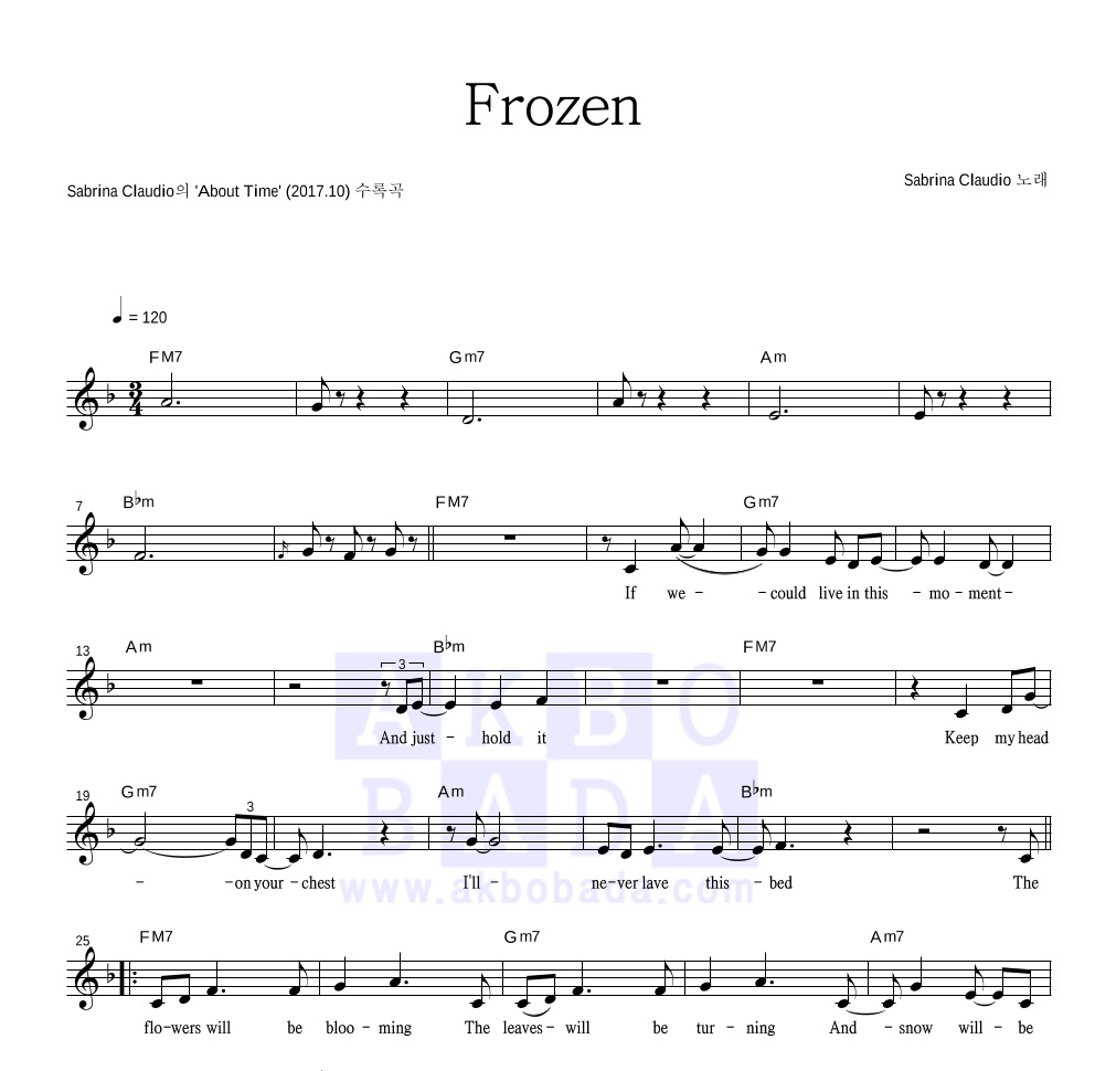 Sabrina Claudio Frozen 악보