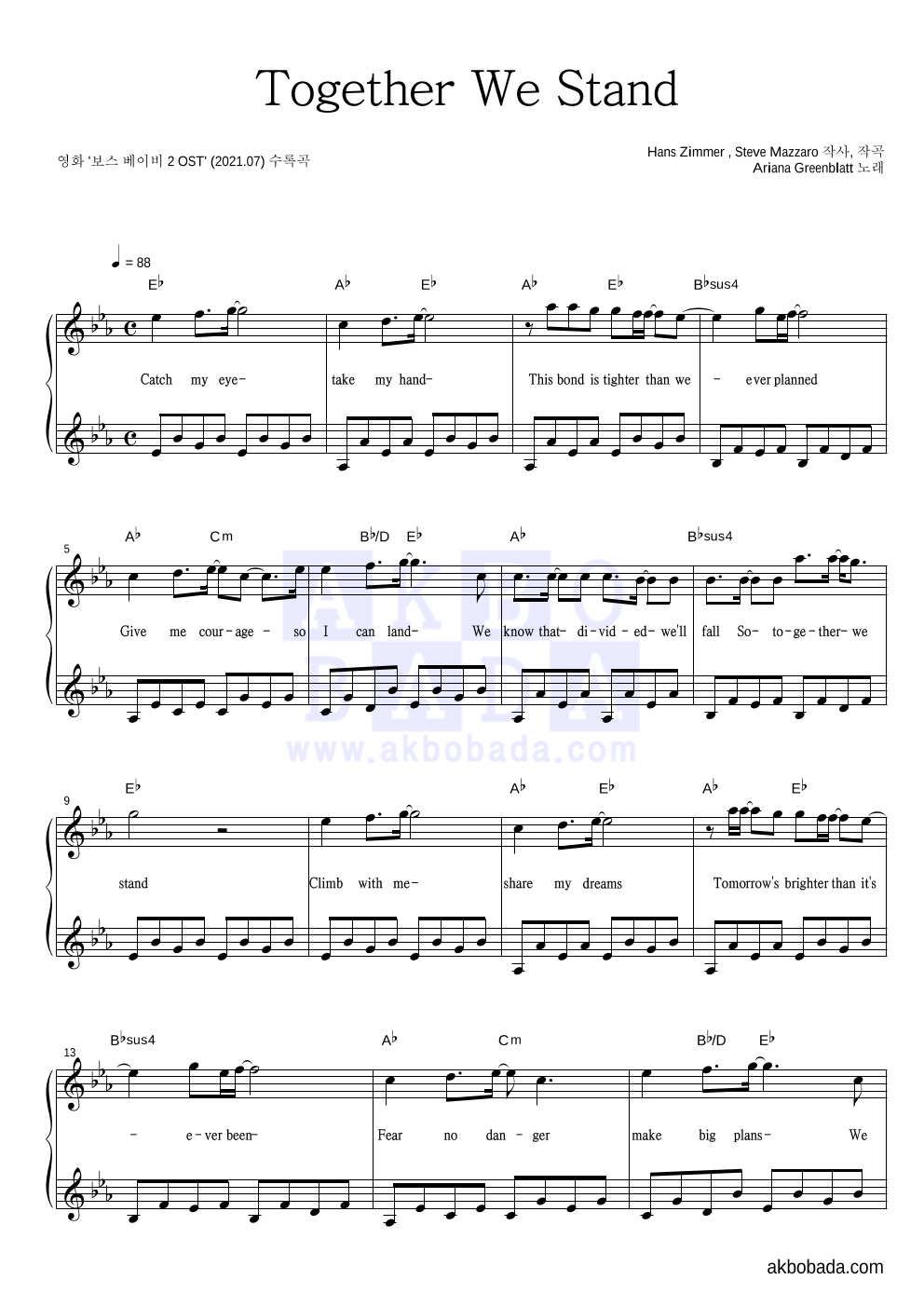 Together We Stand Piano Sheet Music Easy at Jackie Roberts blog