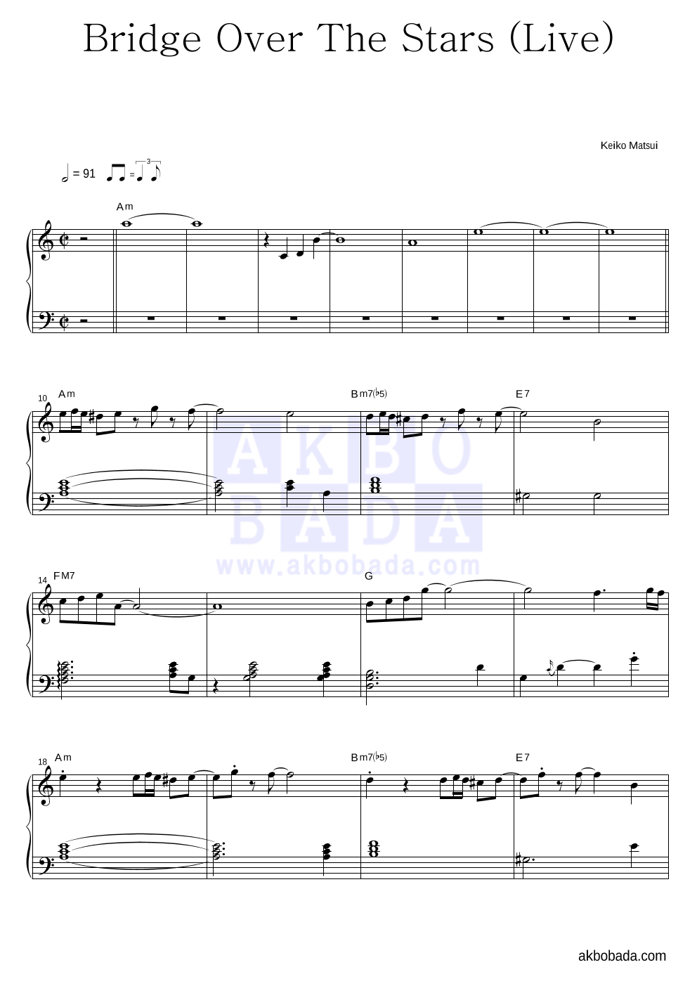 Keiko Matsui Bridge Over The Stars 악보