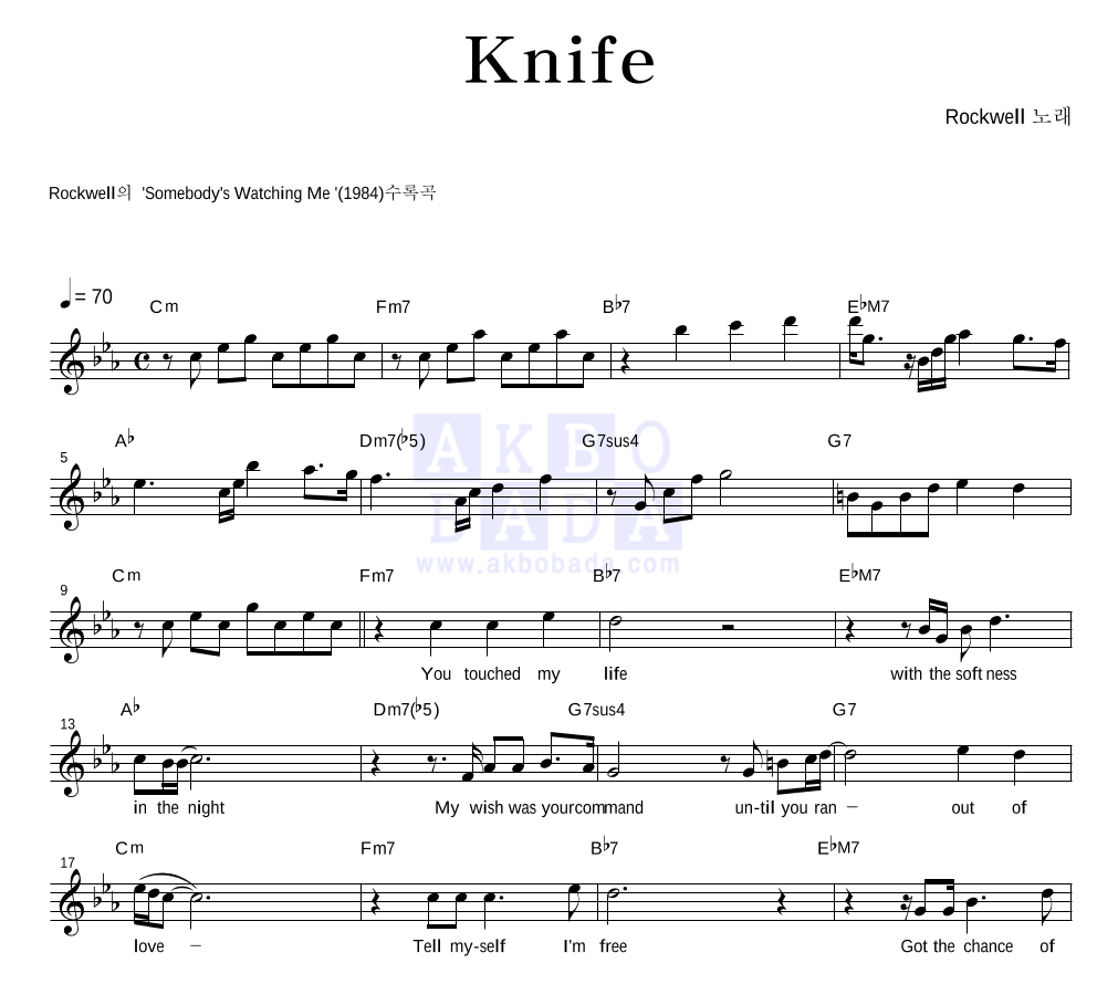 Rockwell Knife 악보