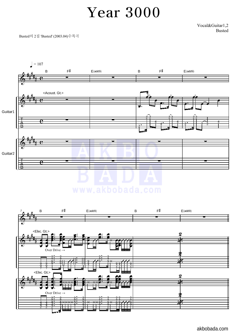 Busted Year 3000 악보