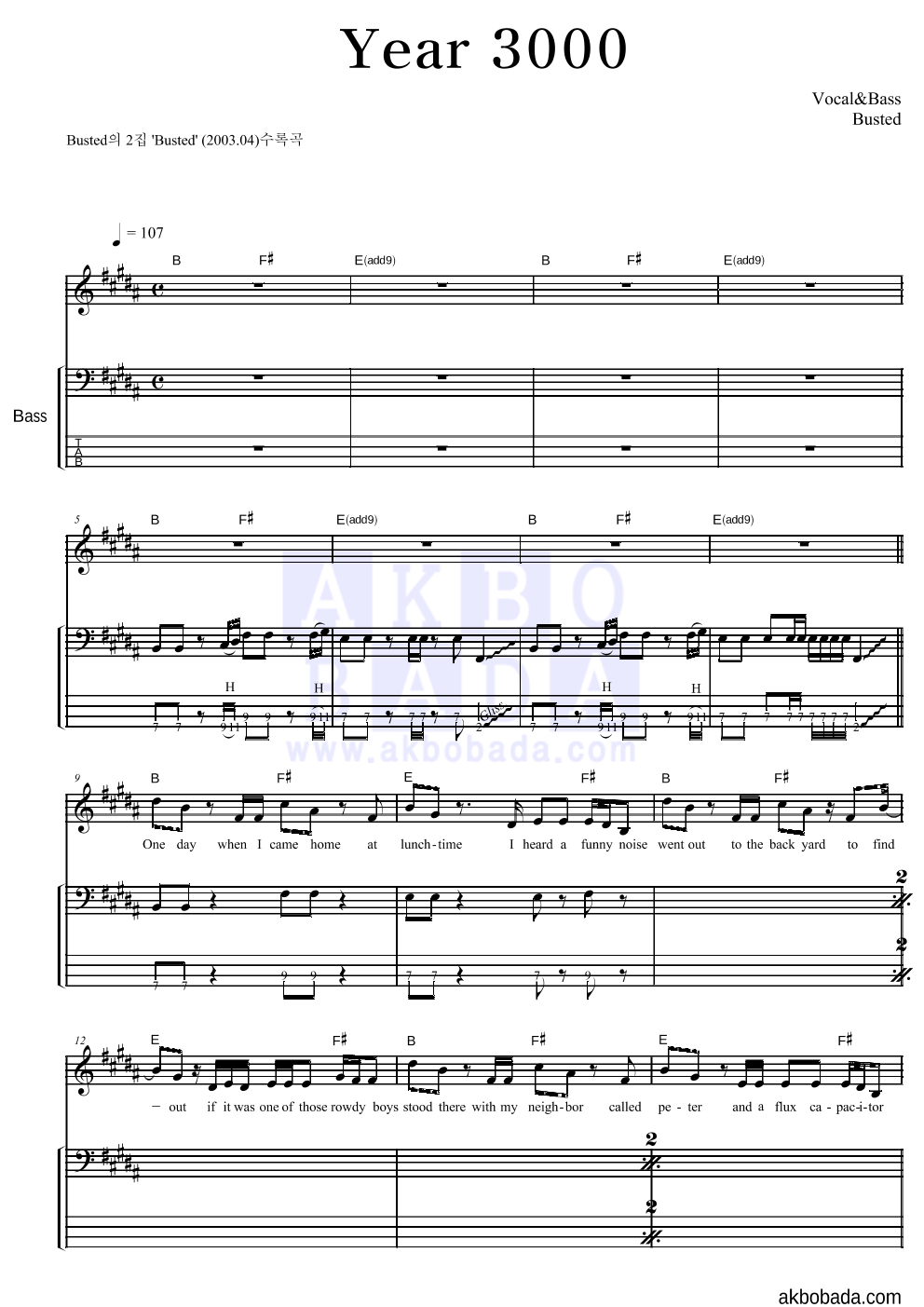 Busted Year 3000 악보