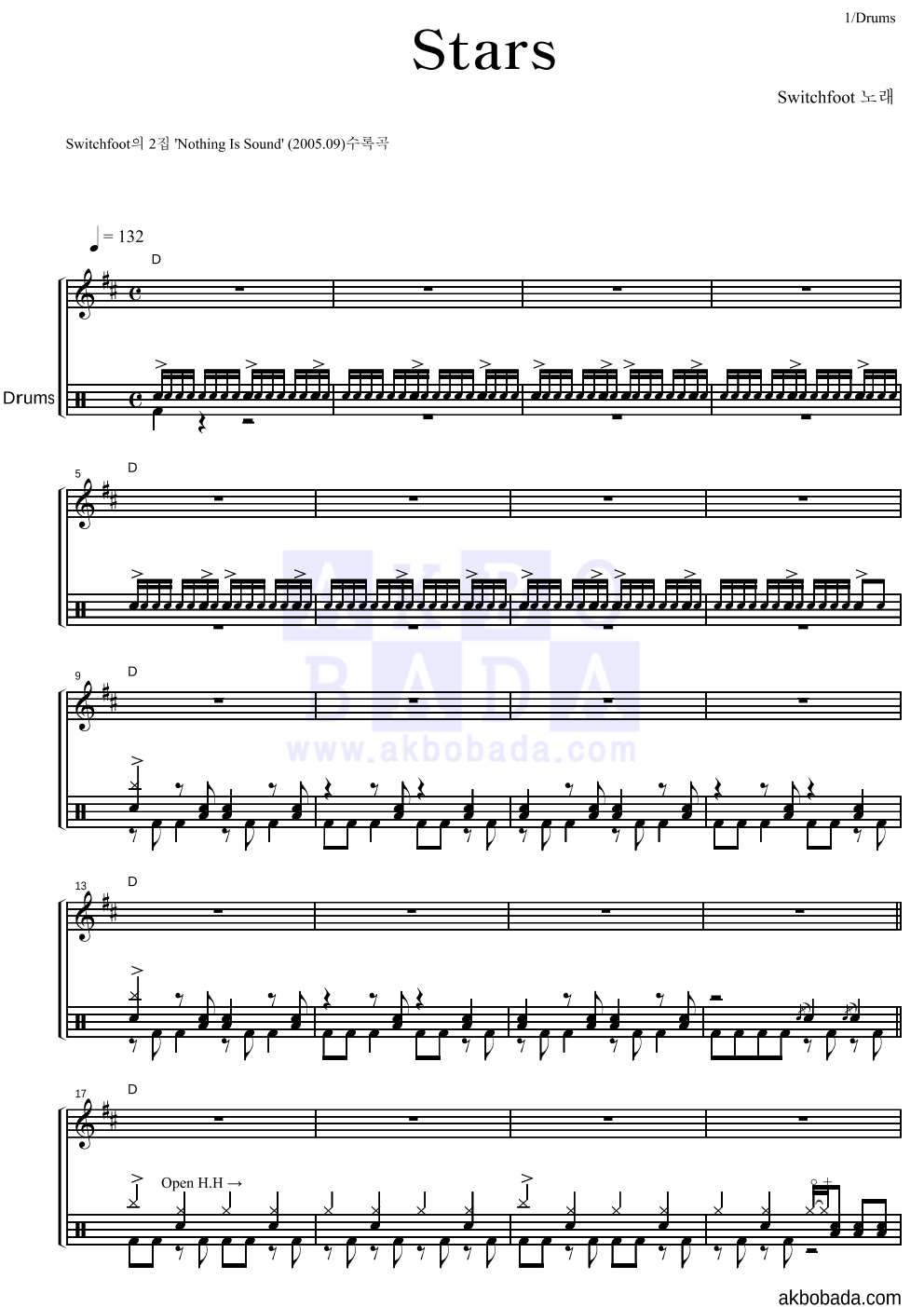 Switchfoot Stars 악보